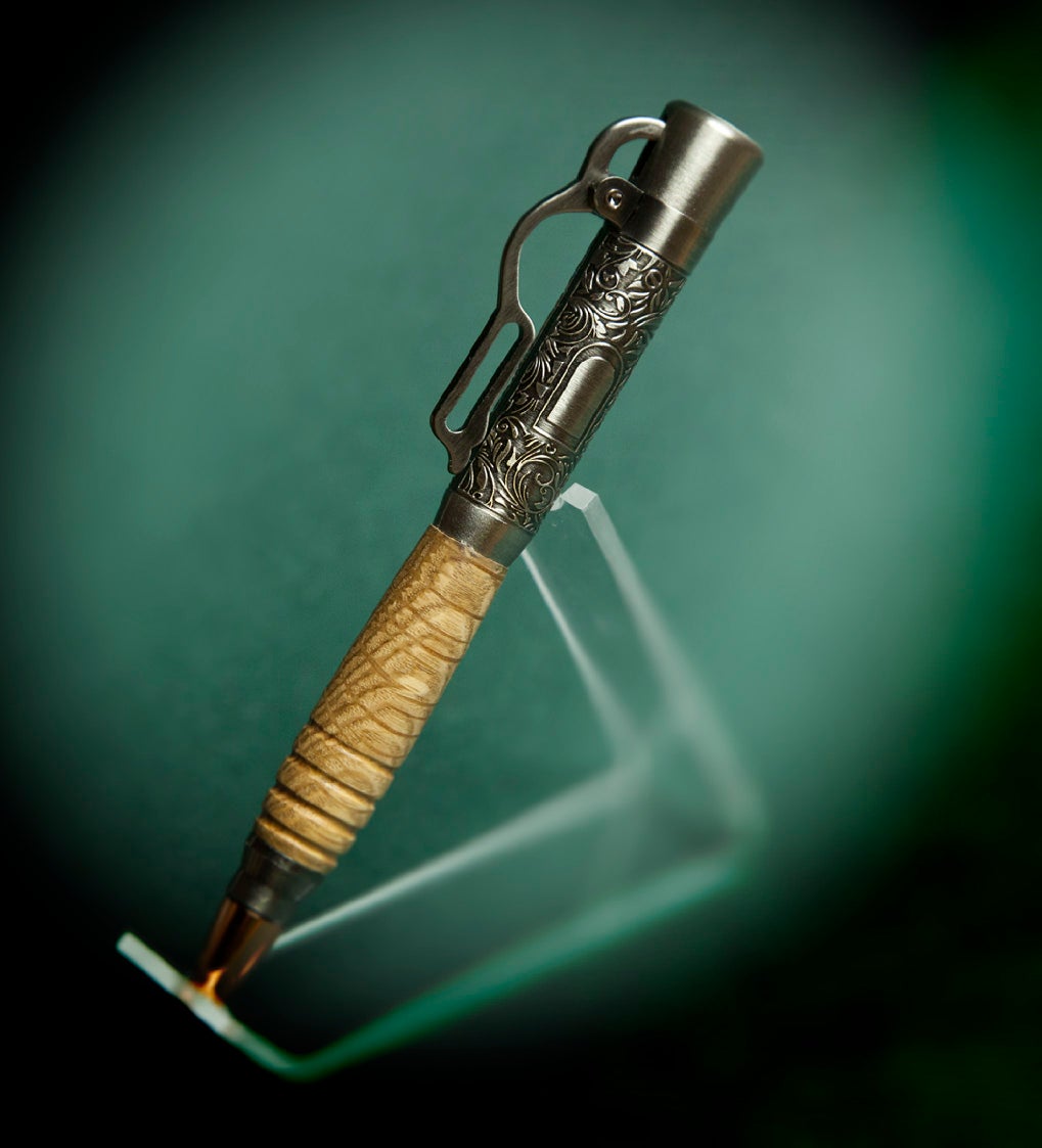 Lever Action Rifle Pen - Cross Grain Oak | Swallows Wood & Leather